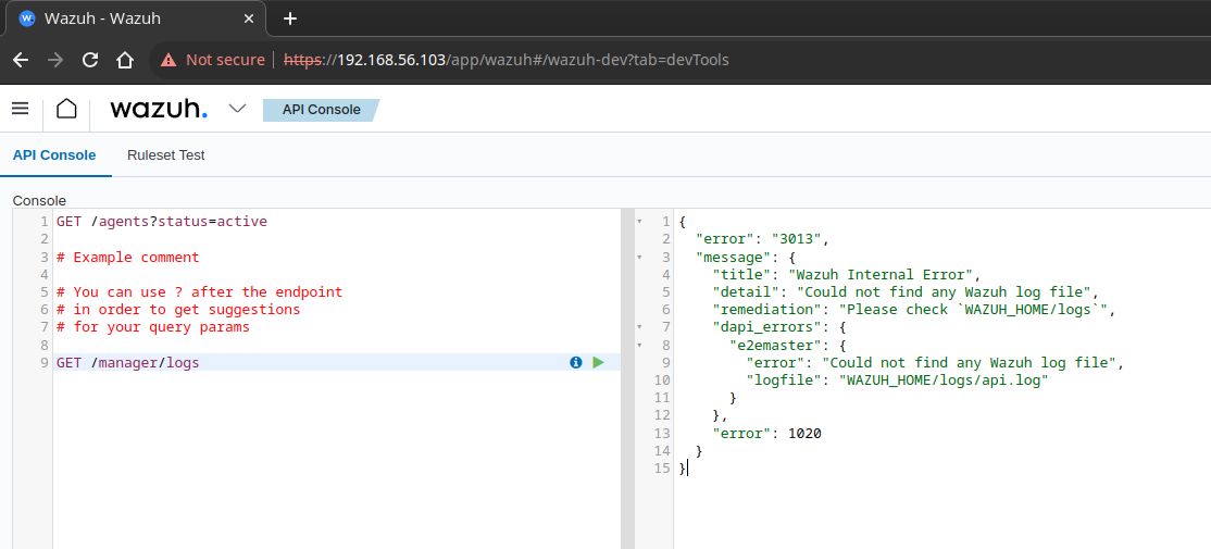 Wazuh API is not capable of fetching Wazuh Manager logs · Issue #18939 · wazuh/wazuh · GitHub