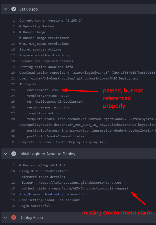 AKSC Deploy workflow - Environment bug · Issue #448 · Azure/AKS-Construction · GitHub