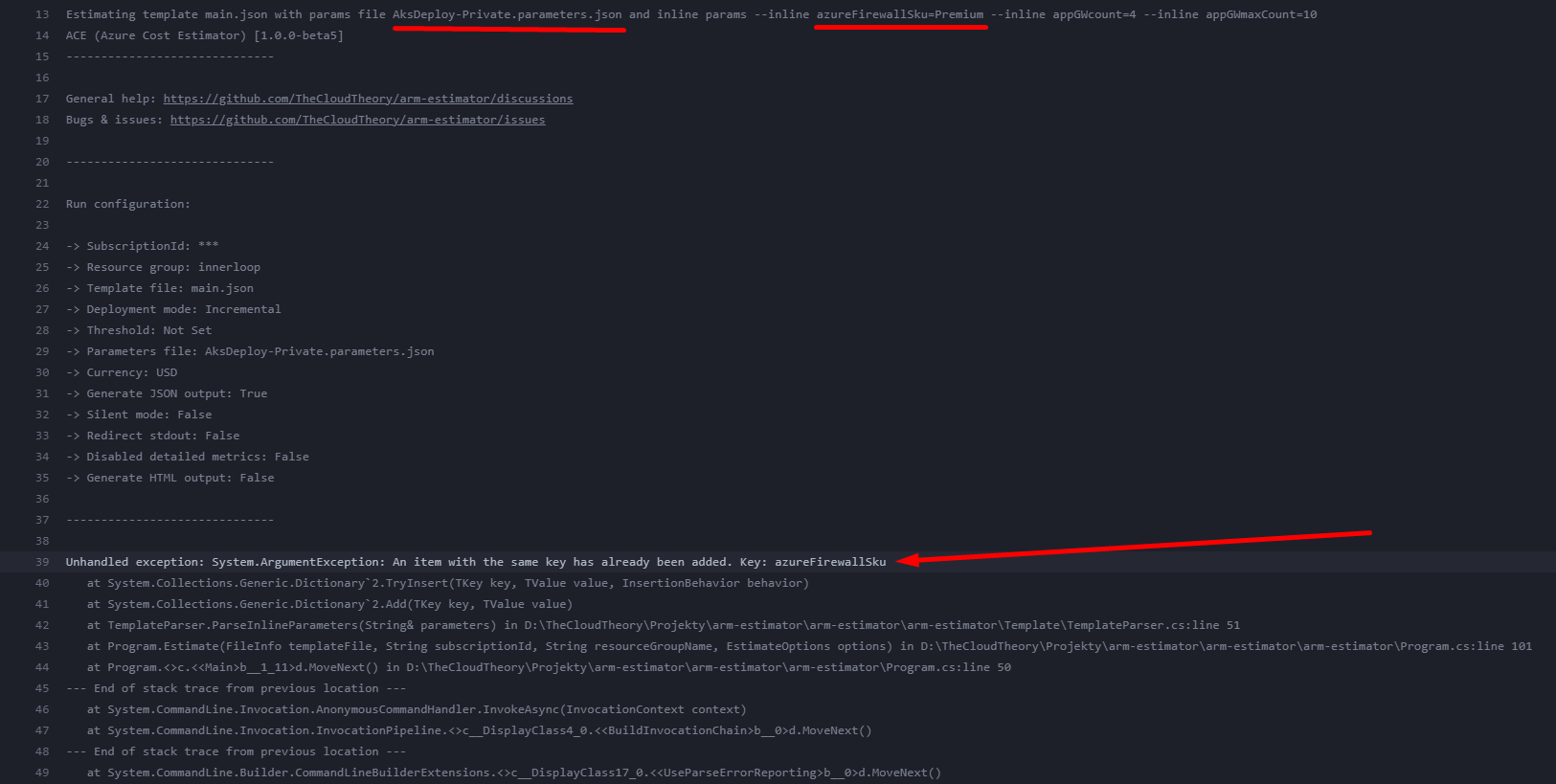 Inline Params Param File · Issue 106 · Thecloudtheoryarm Estimator · Github