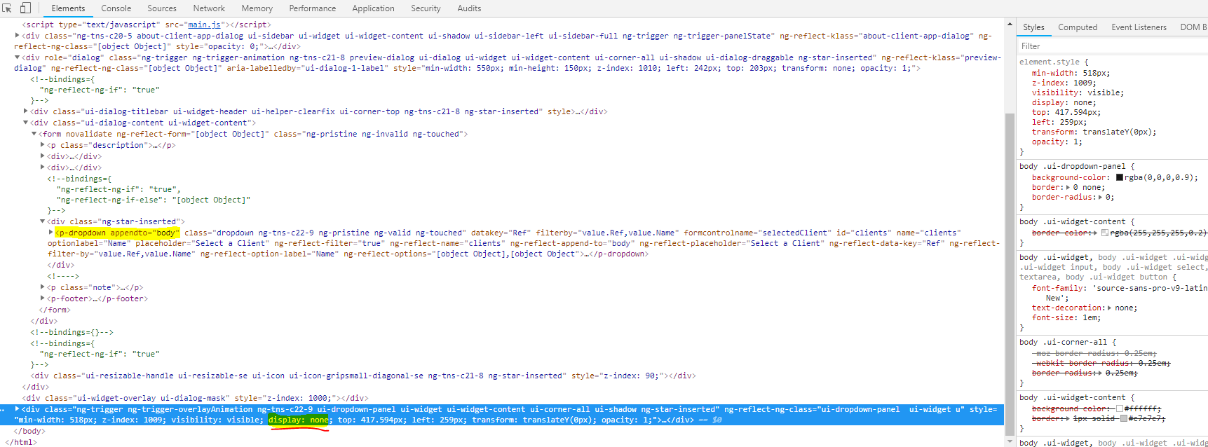 Dropdown Menu Does Not Open · Issue 6802 · Primefacesprimeng · Github 