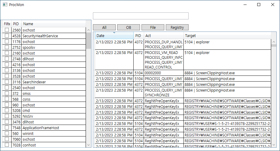 GitHub - Kalparang/ProcMon: Windows의 Driver Filter에서 Process, File, Registry의 Access 항목을 실시간으로 ...