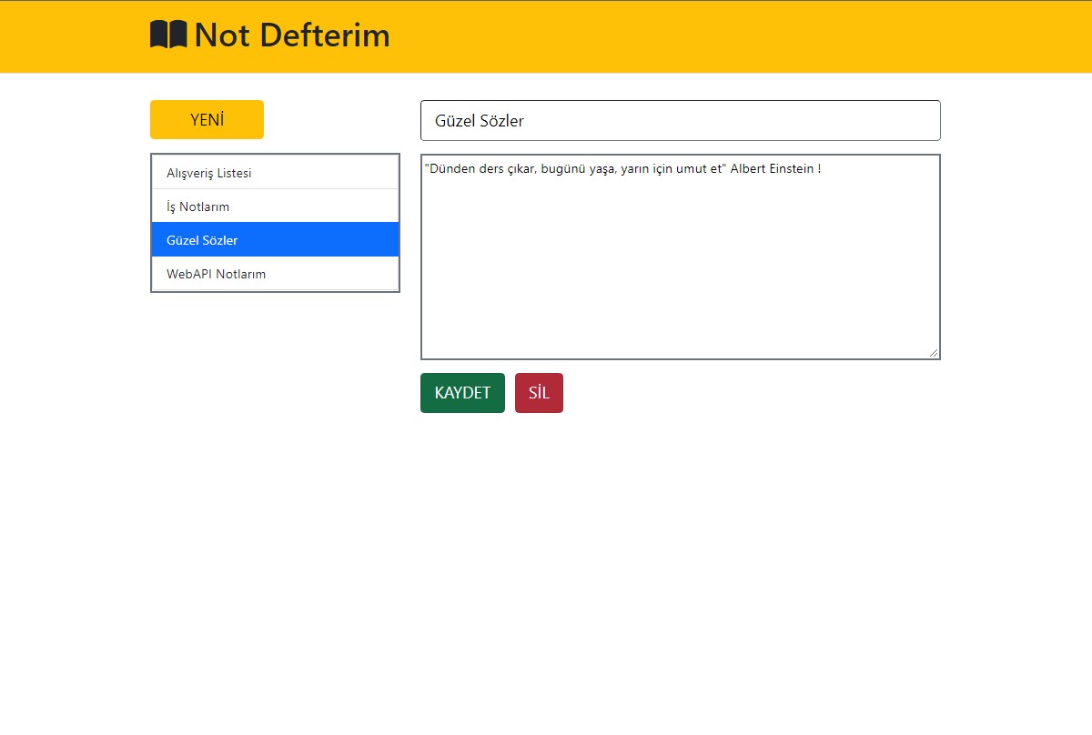 GitHub - m-yilmaz/NotDefteriWebAPI: WebAPI, JQuery, Ajax ile not defteri uygulaması