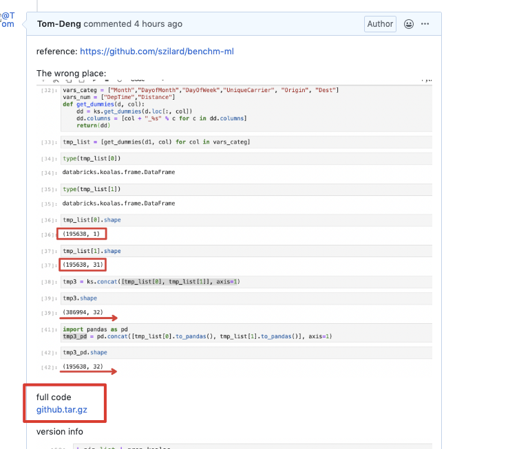 Is there something wrong with concat when axis=1? · Issue #1450 · databricks/koalas · GitHub