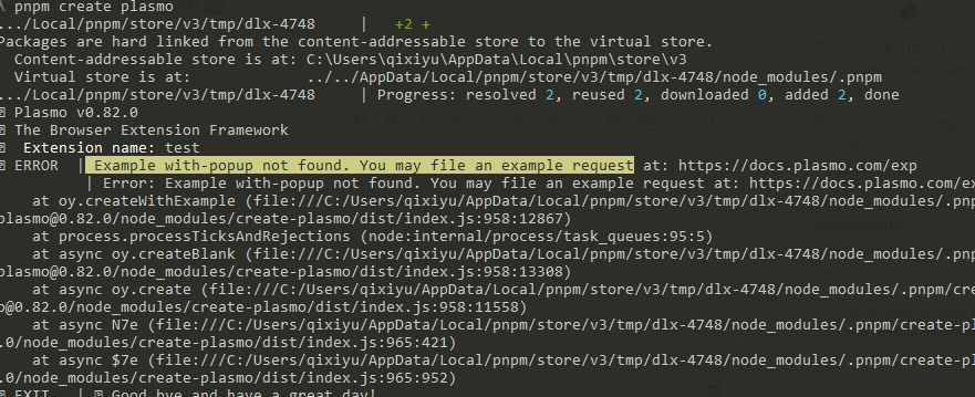 [BUG] pnpm create is error · Issue #709 · PlasmoHQ/plasmo · GitHub