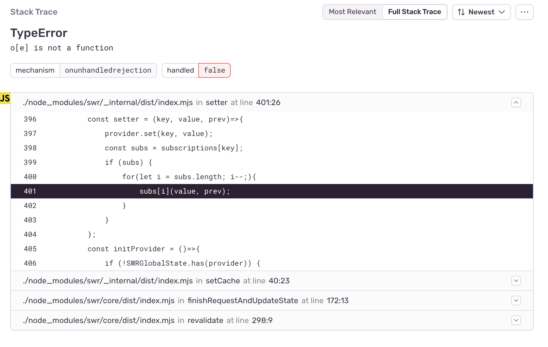 Mutate thrown error "subs[i] not a function." · Issue #2357 · vercel/swr · GitHub