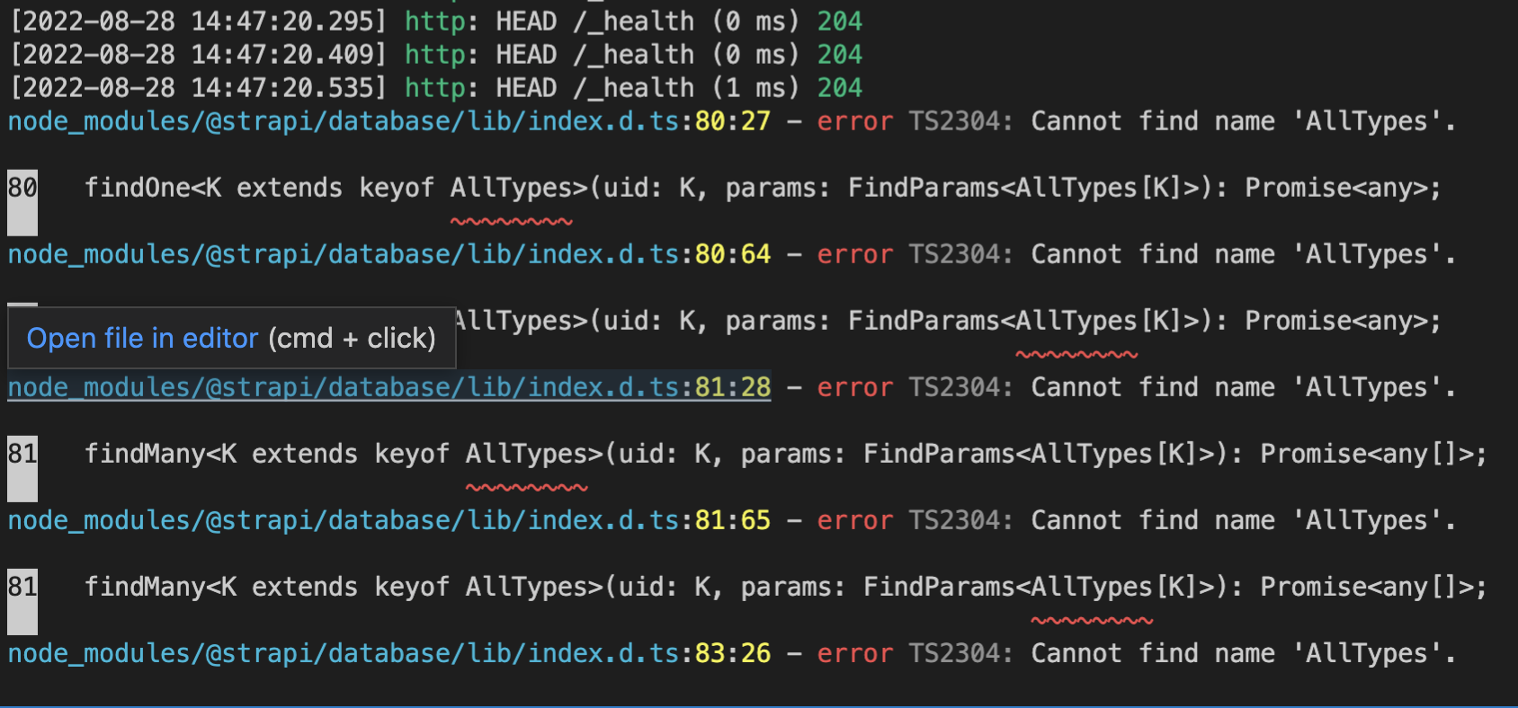 Strapi crashes locally after creating content type · Issue #14237 · strapi/strapi · GitHub