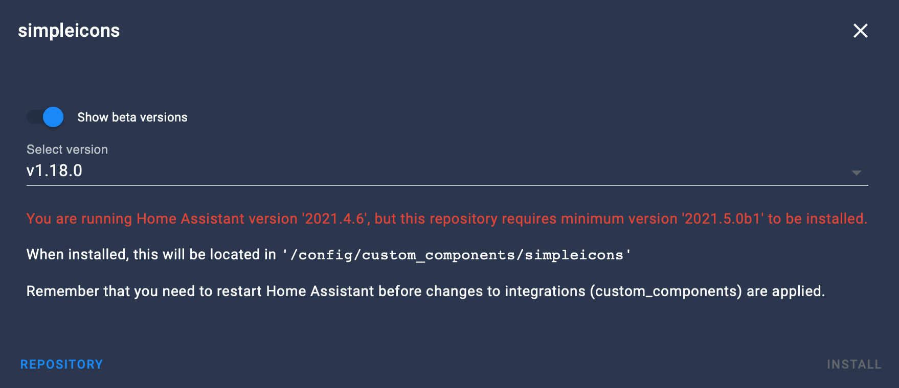 simpleicons integration not found - 2021.5 · Issue #112 · vigonotion/hass-simpleicons · GitHub