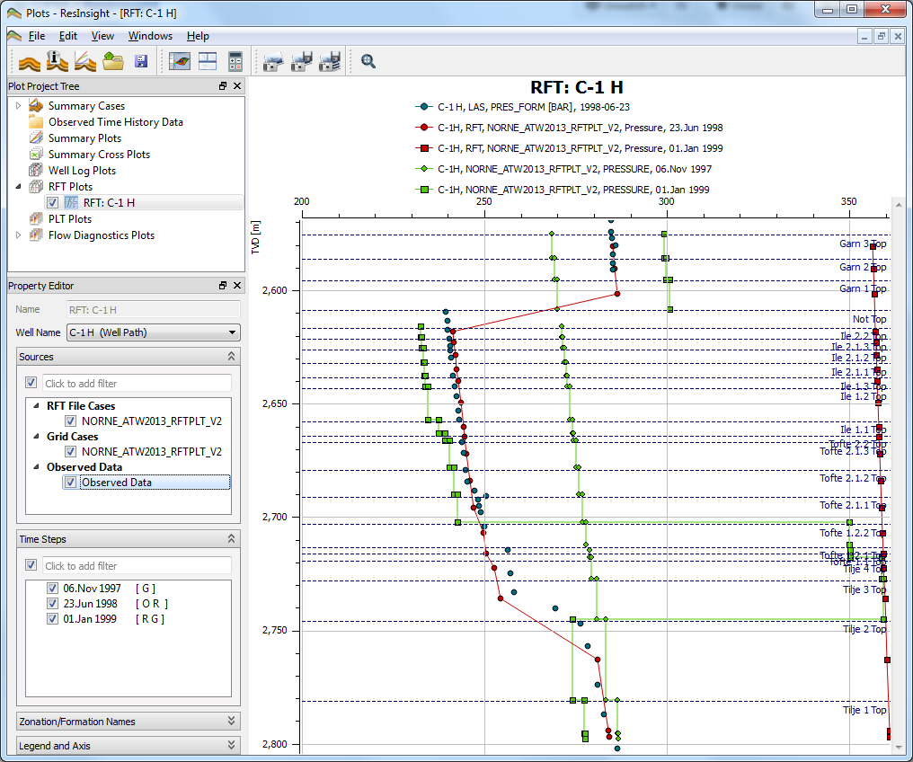 RFT Plot : Toggling items in the Sources section causes curves to change appearance · Issue ...