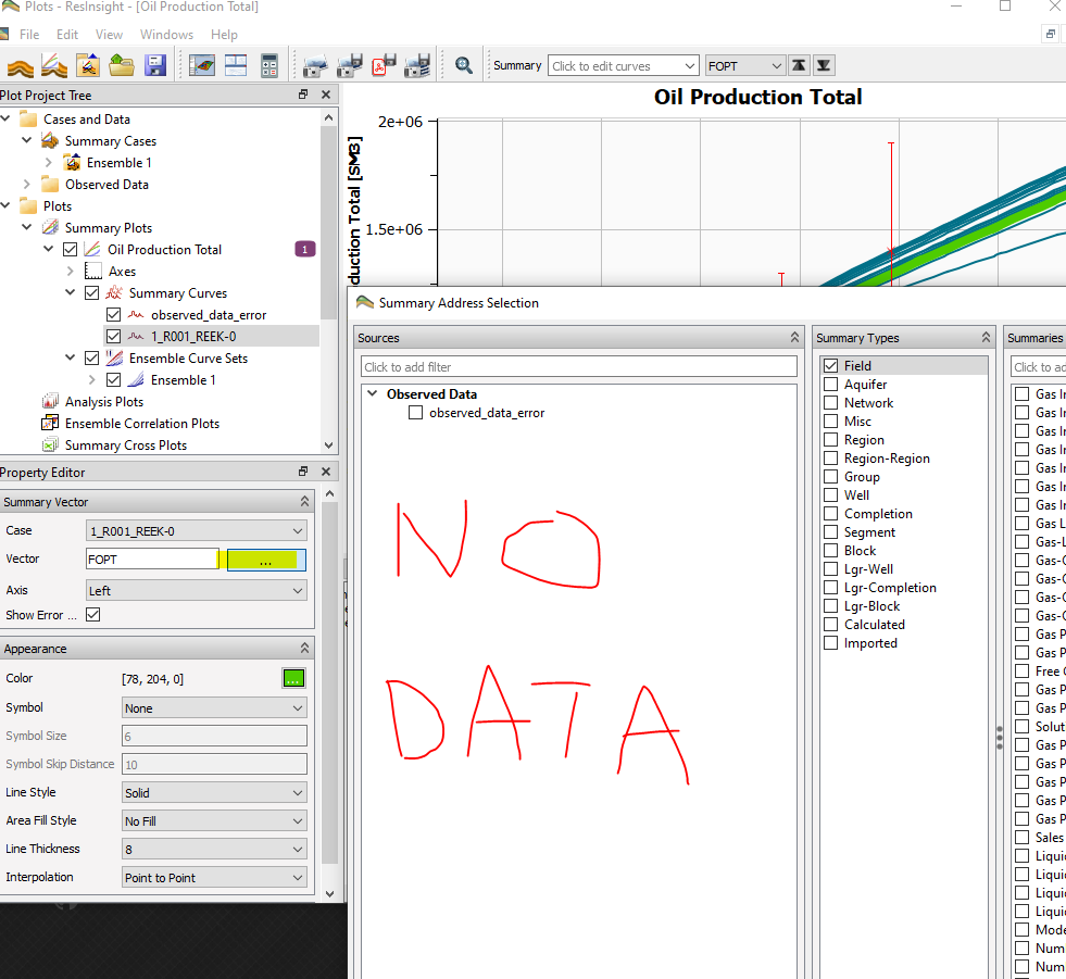 Summary Curve Selection : Single select of curve when ensembles are present does not work ...