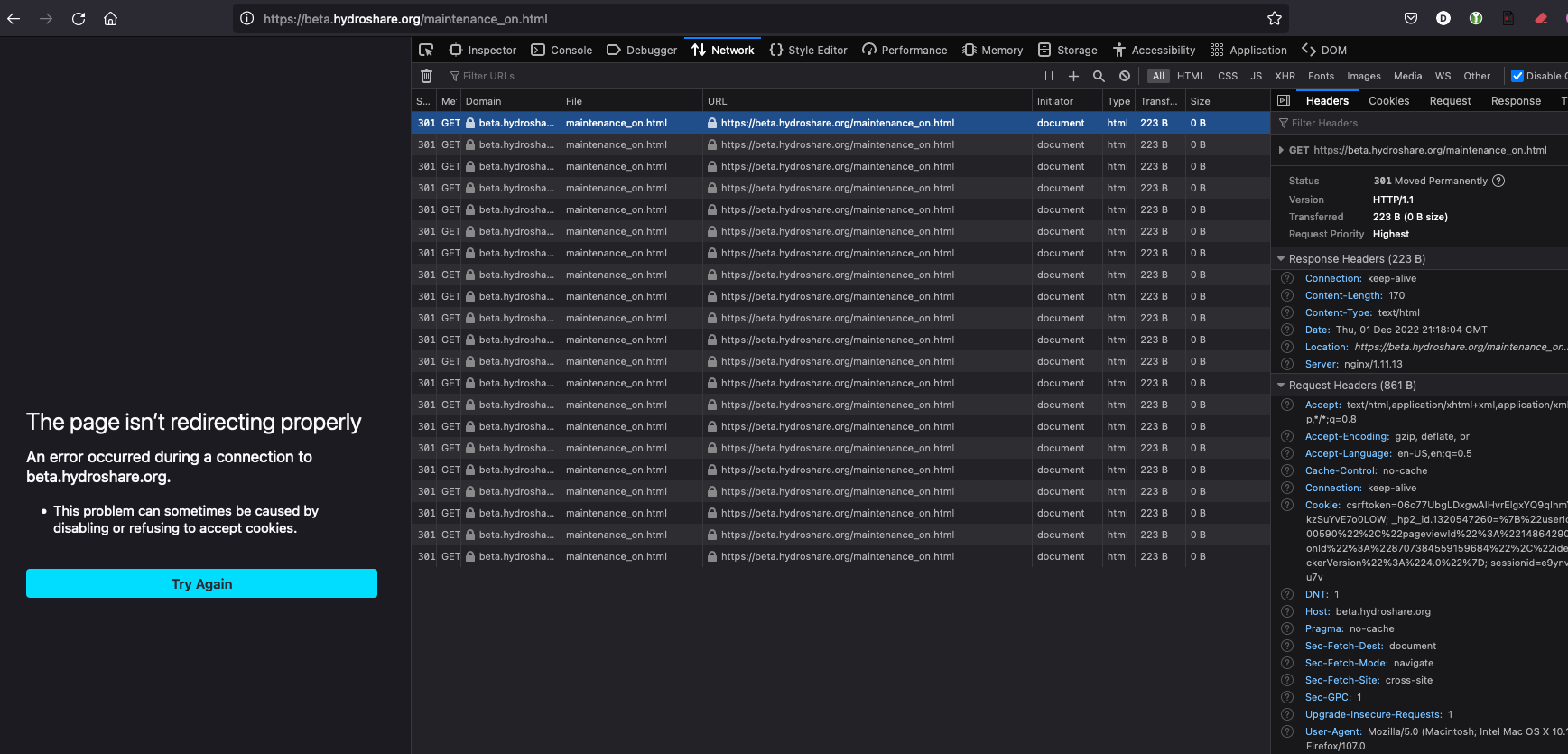 Maintenance page 301 on beta during data update after HS v2.0 · Issue #4873 · hydroshare ...