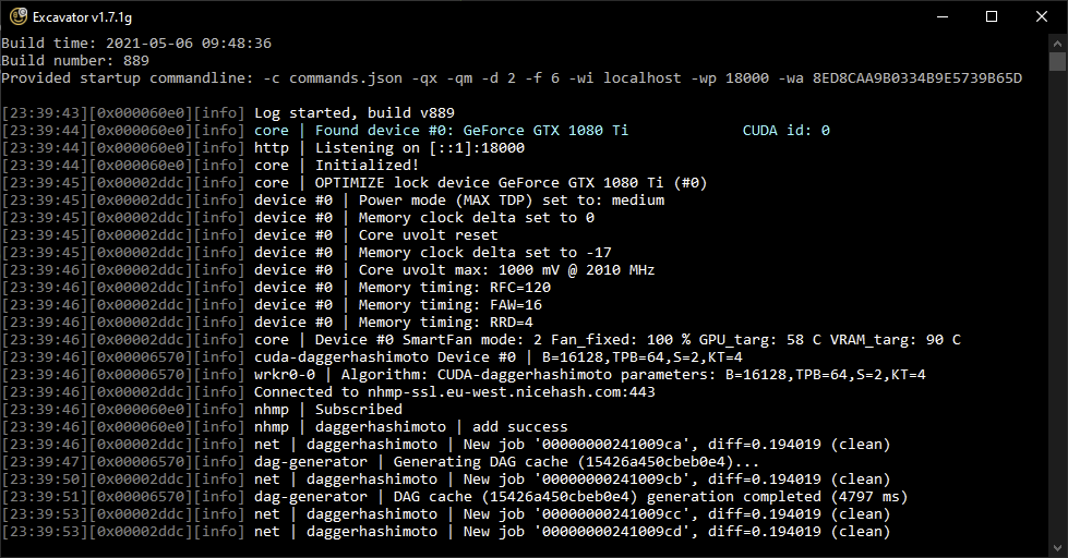 [BUG] Quickminer Excavator turning in shares but Rig Desktop reporting offline! · Issue #509 ...