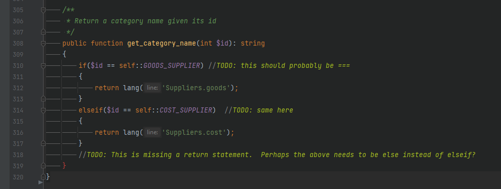 CI4: Missing return statement in get_category_name() function of Supplier model · Issue #3456 ...