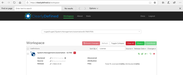 Declared license not showing in Workspace · Issue #740 · clearlydefined/website · GitHub