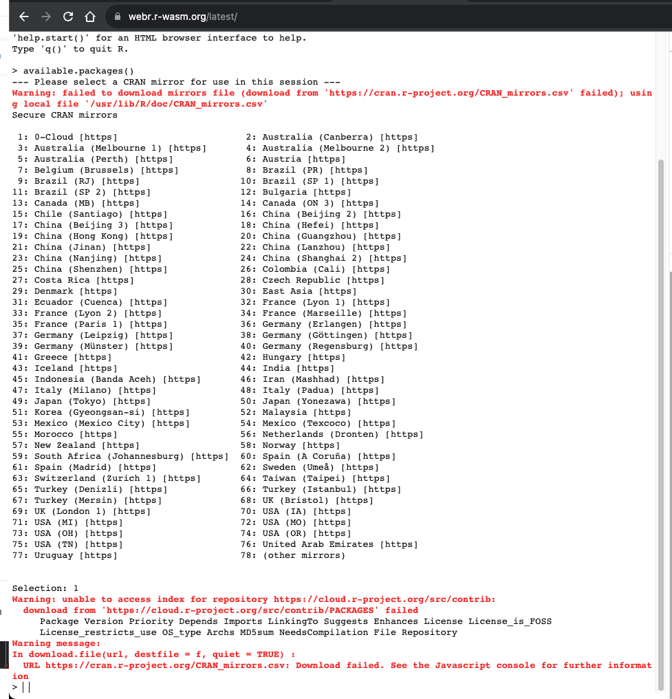 Where can we get a list of available packages that can be installed with webR? · Issue #249 · r ...
