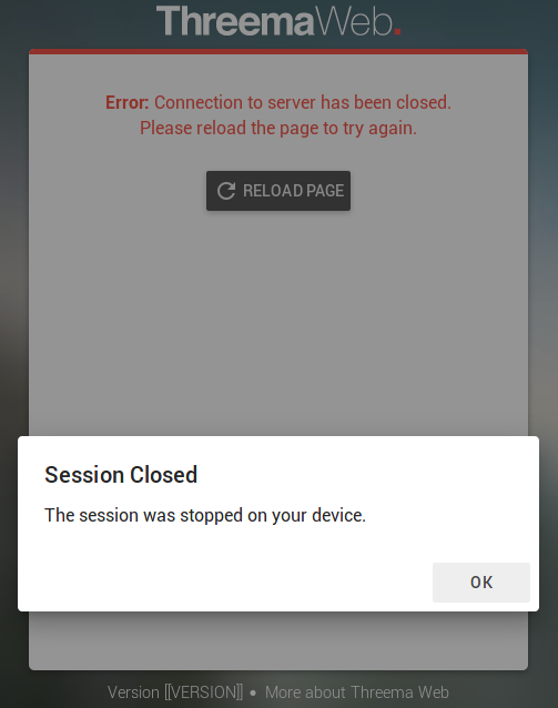 Disconnect from app triggers the error page · Issue #552 · threema-ch ...