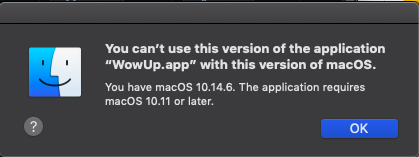 Won't open on macOS 10.14 · Issue #1059 · WowUp/WowUp · GitHub