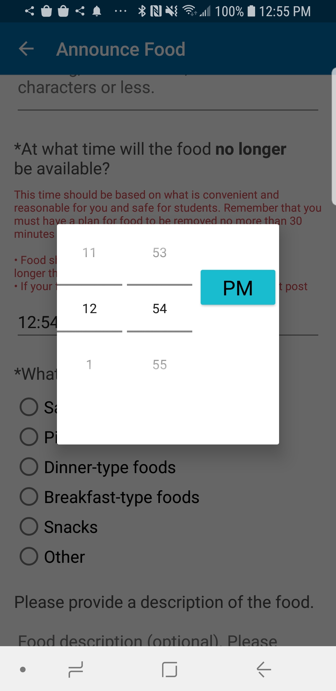 [Android][Extensibility] [TimePickerDialog used in Input.Time card type does not show action ...