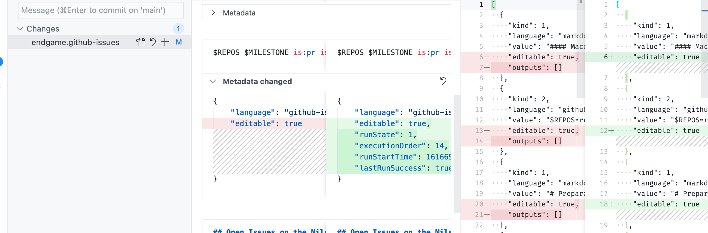 Notebook Diff Editor Shows Internal Metadata · Issue 119853 · Microsoftvscode · Github