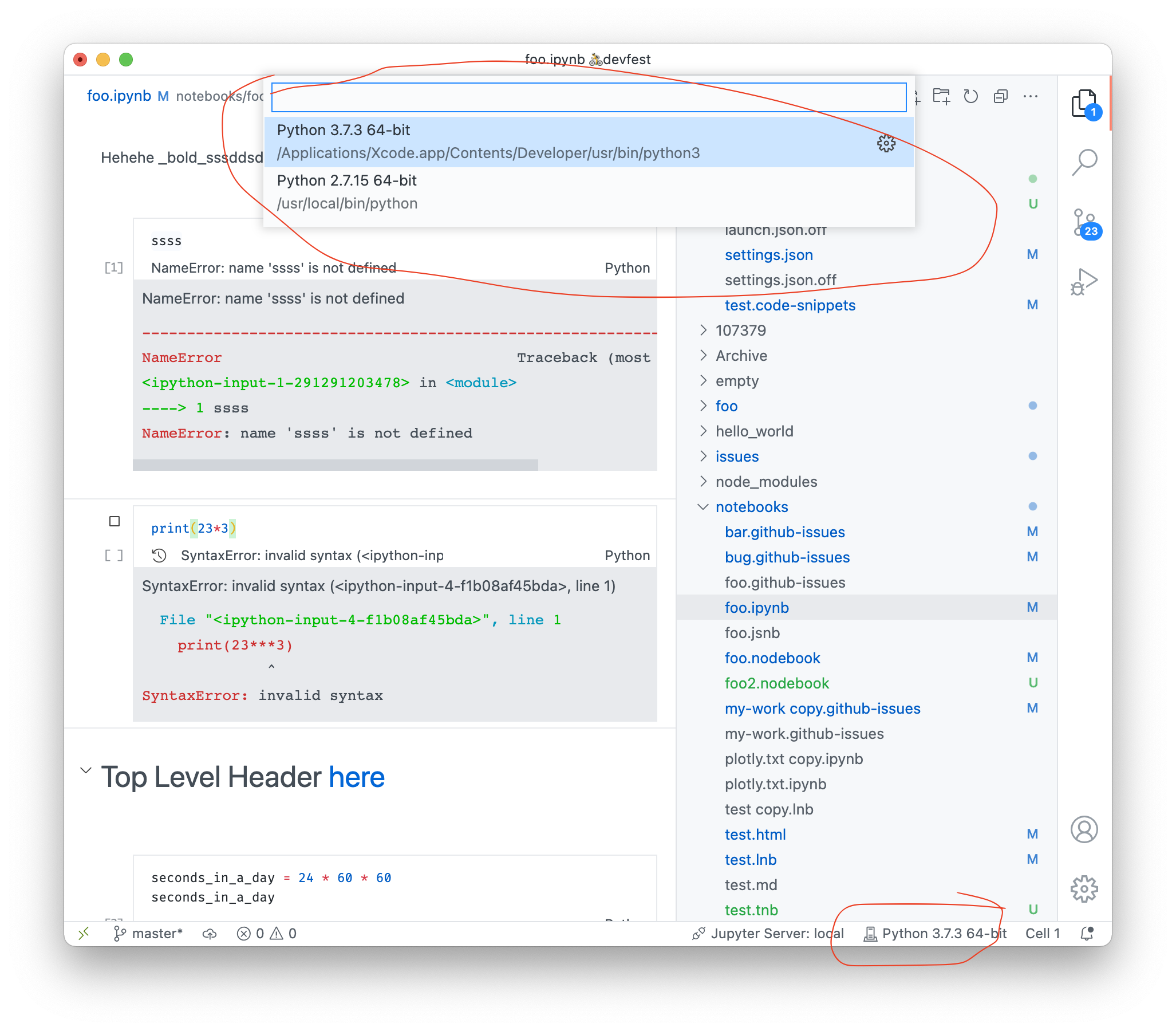 Kernel picker not displayed in statusbar · Issue #121867 · microsoft/vscode · GitHub