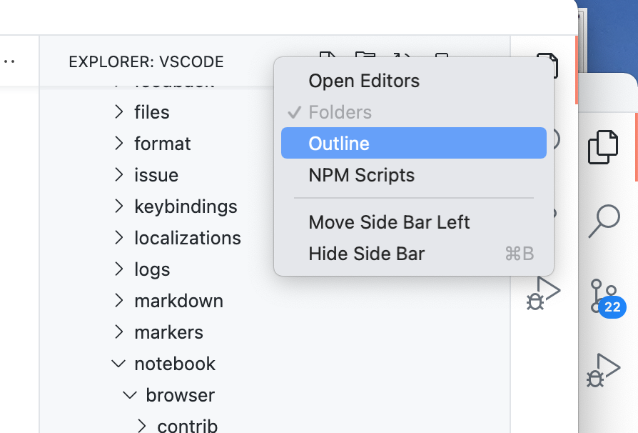 No outline view · Issue #124283 · microsoft/vscode · GitHub