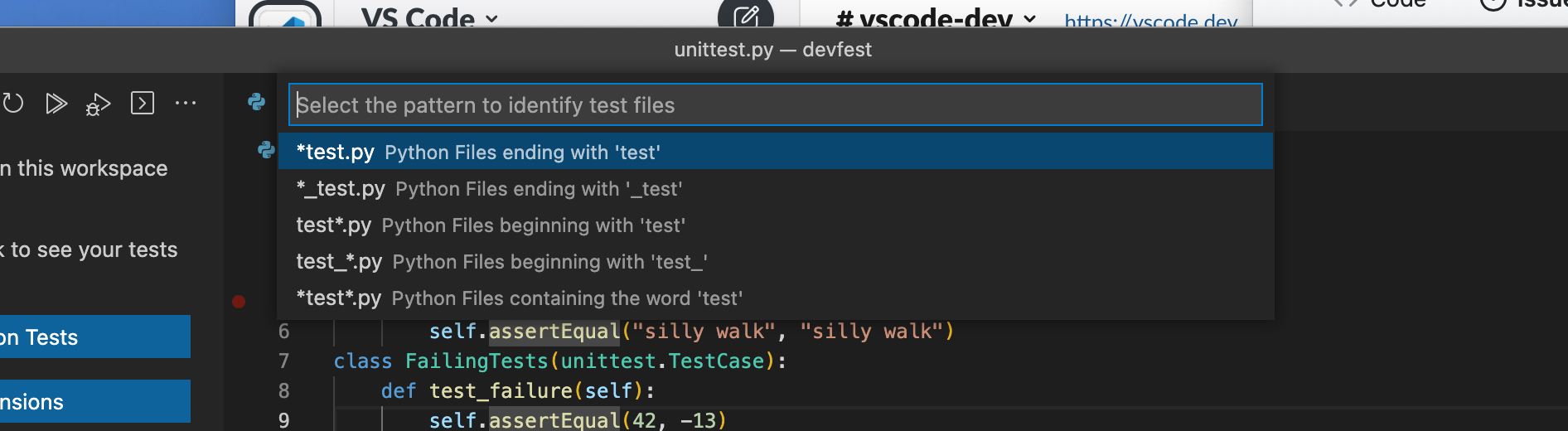 Funky casing in pattern picker · Issue #17093 · microsoft/vscode-python · GitHub
