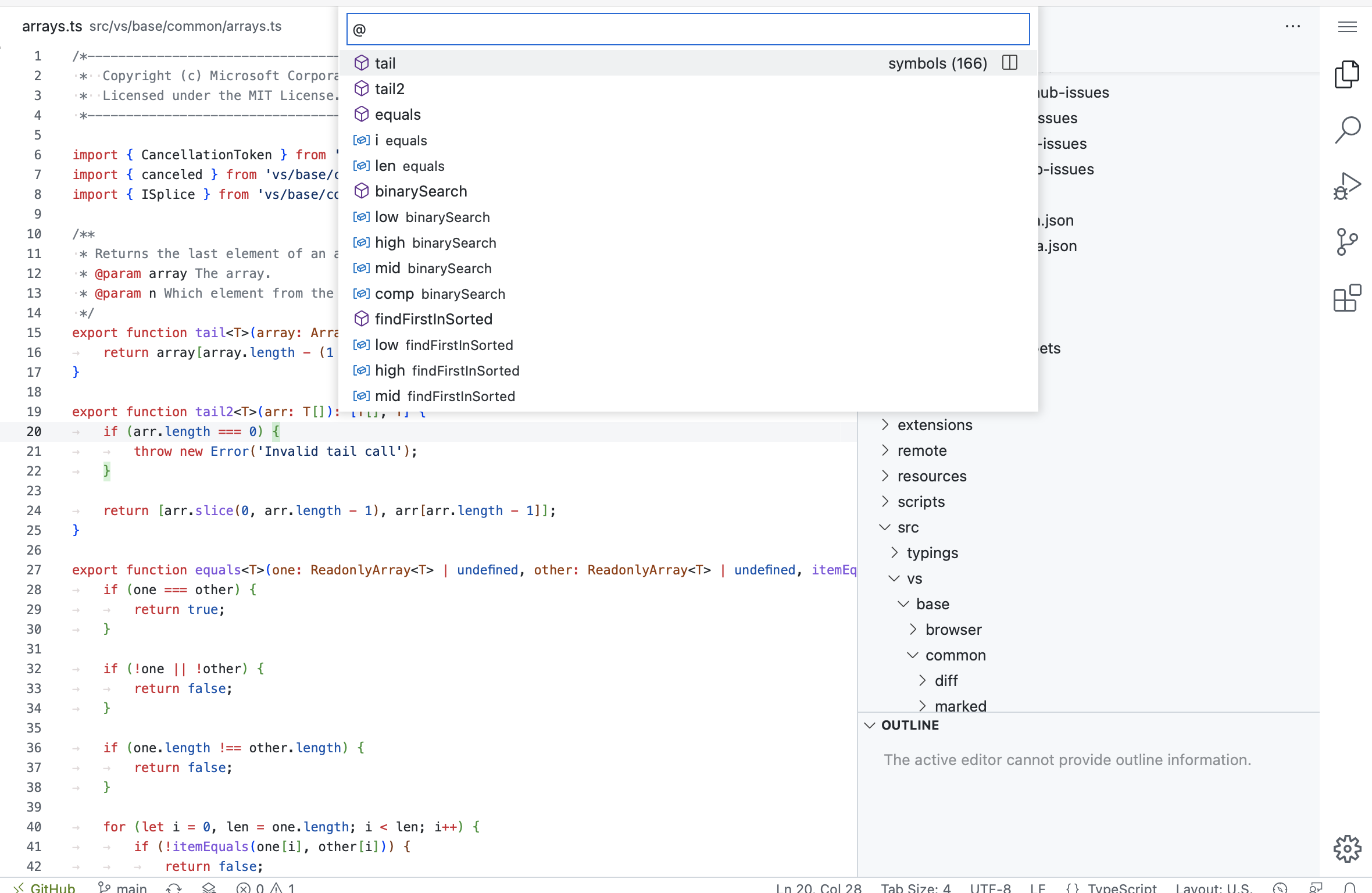 Outline, breadcrumbs broken in Safari · Issue #134597 · microsoft/vscode · GitHub