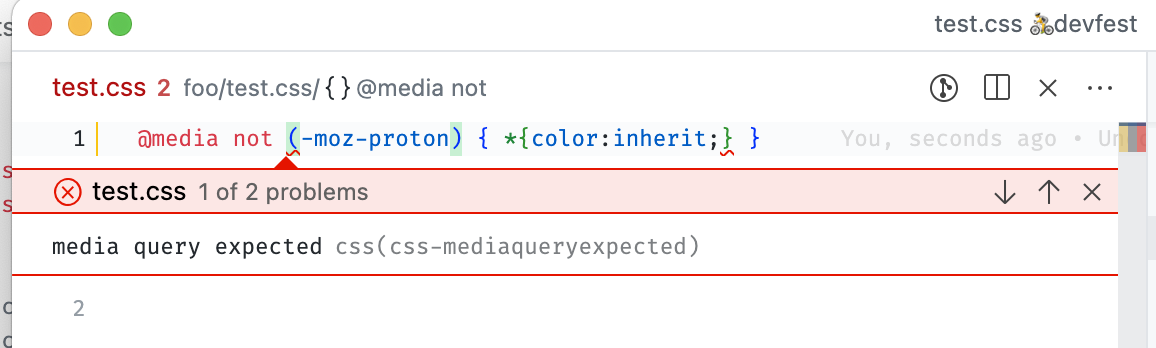 [css] CSS lint false positive on @media not (-vendor-prefix-query) · Issue #121174 · microsoft ...