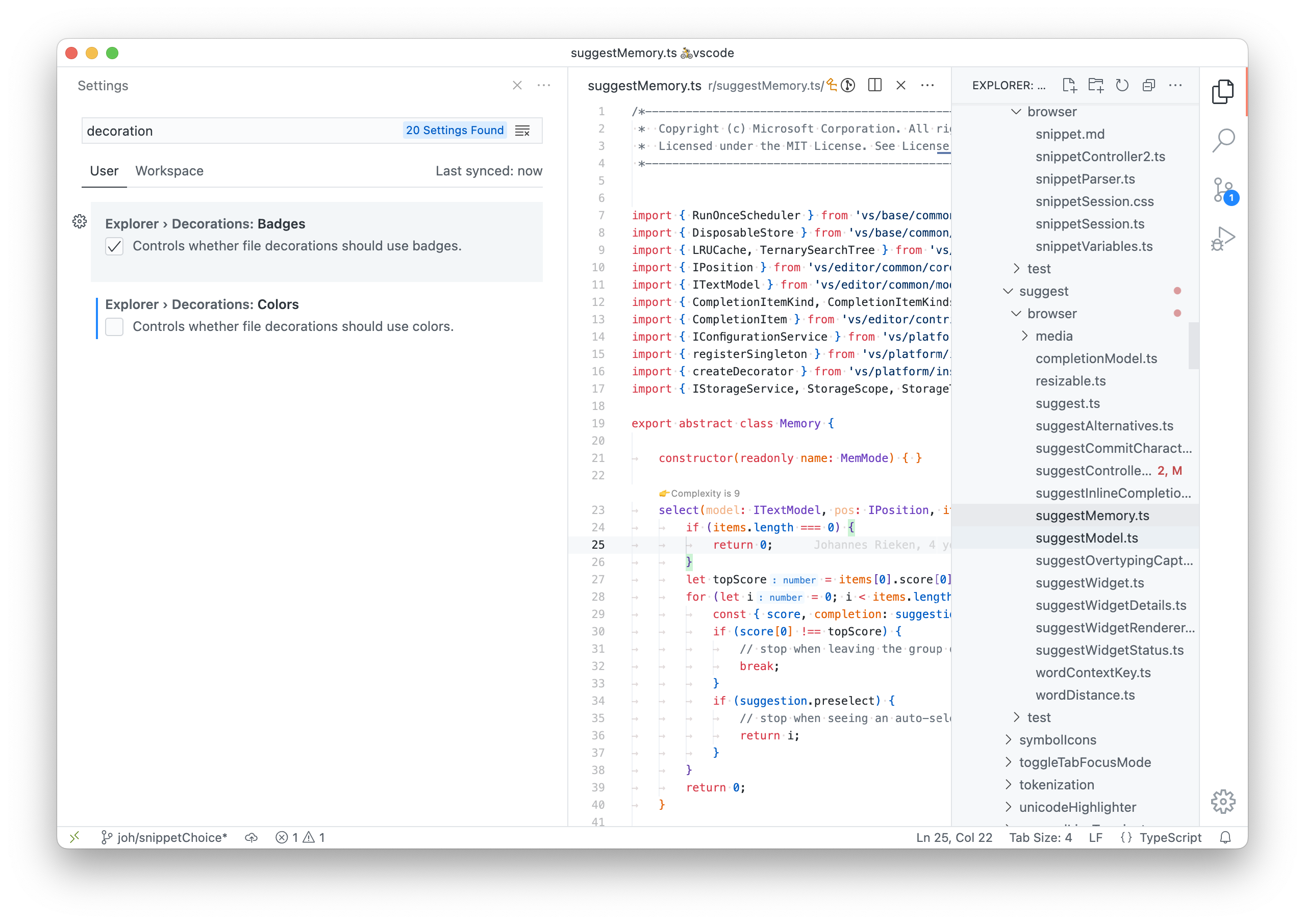 Badges for problems in file explorer and tab when colors are turned off ...