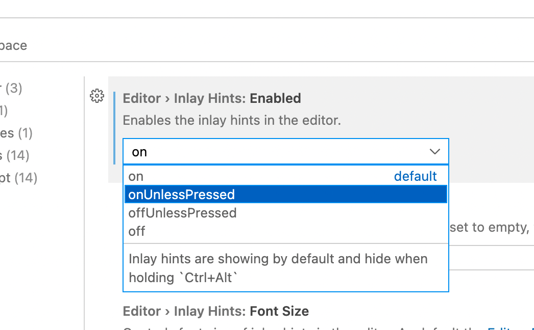 Inlay hints - settings feedback · Issue #148151 · microsoft/vscode · GitHub