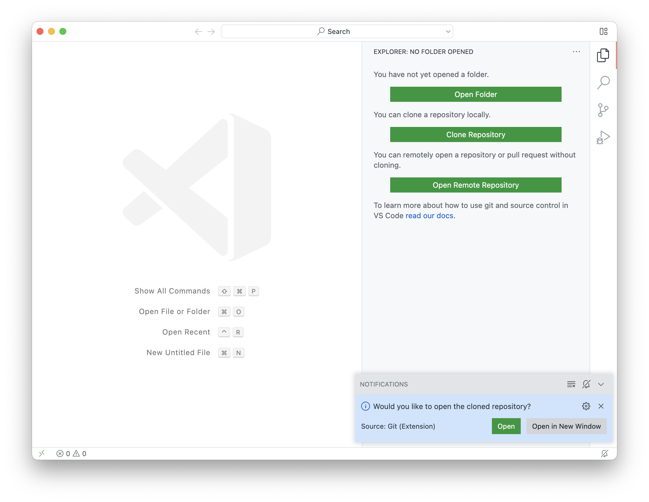 Use Modal Dialog For Open Repo Message · Issue 155470 · Microsoftvscode · Github