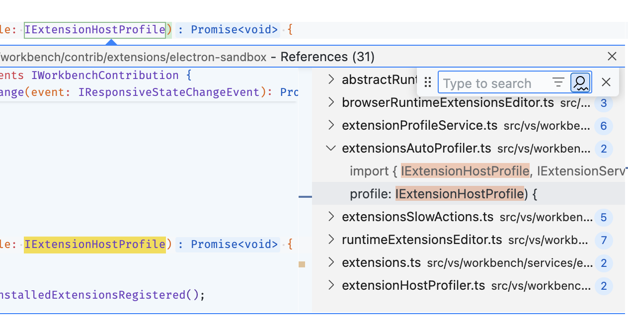 Enable symbol searching in the pop-up peeked window · Issue #181706 · microsoft/vscode · GitHub