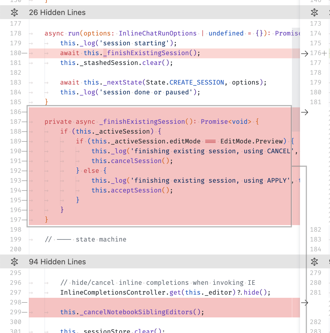 Moved code UI is bit busy and full of lines and boxes · Issue #185957 · microsoft/vscode · GitHub