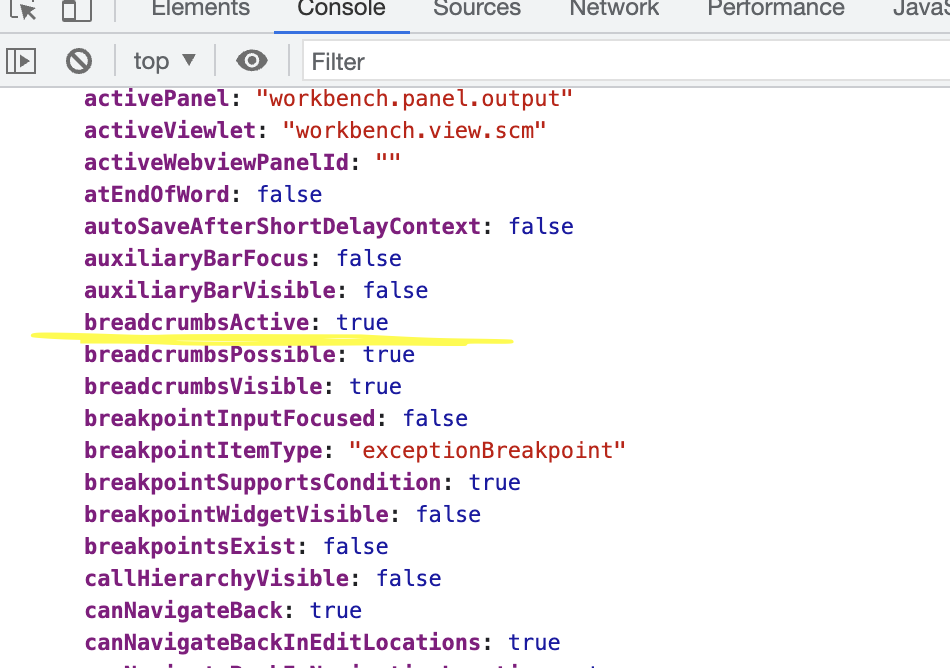 ArrowDown stuck/stolen by breadcrumbs · Issue #186486 · microsoft/vscode · GitHub