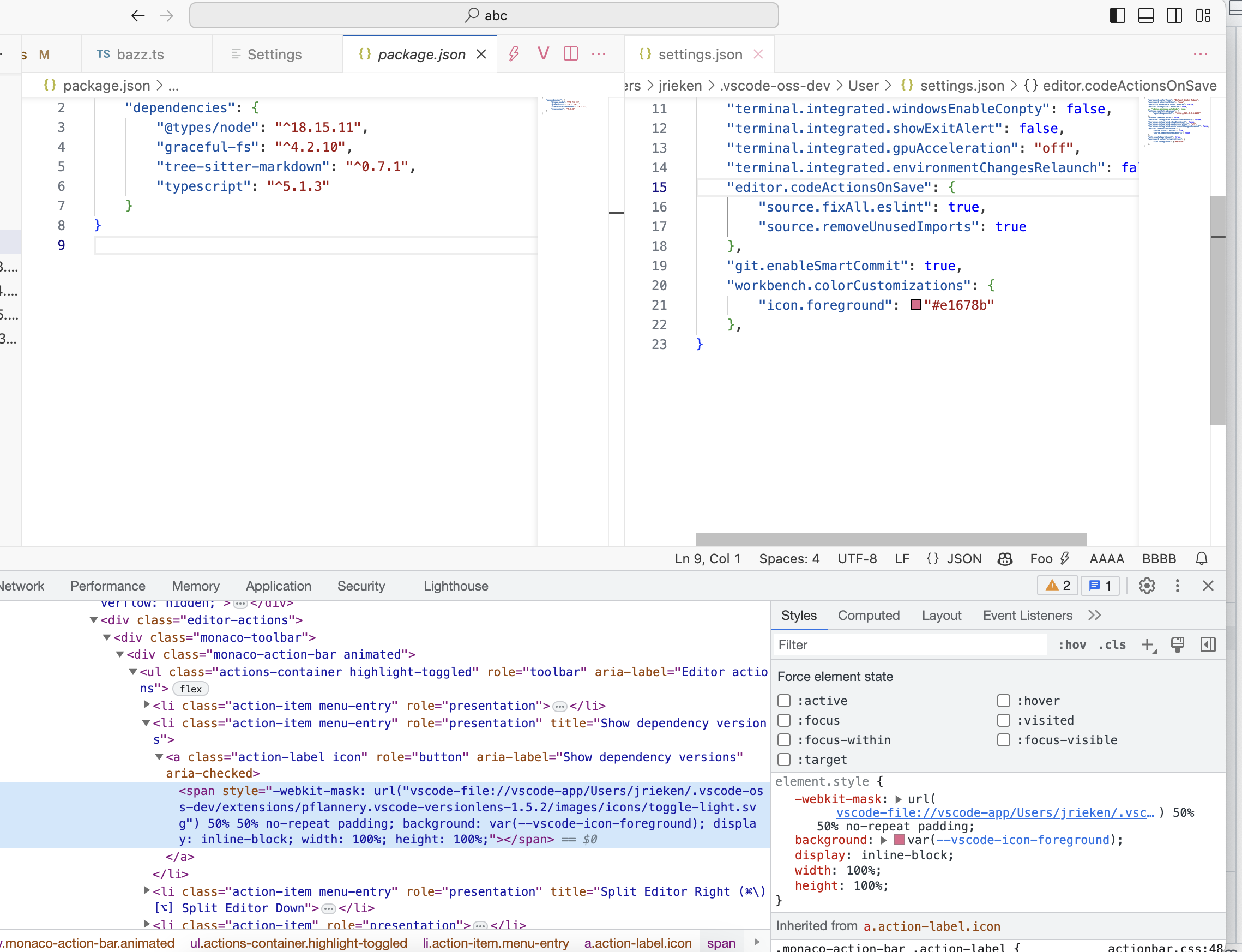 Theme color `icon.foreground` is inconsistent and does not work with ...