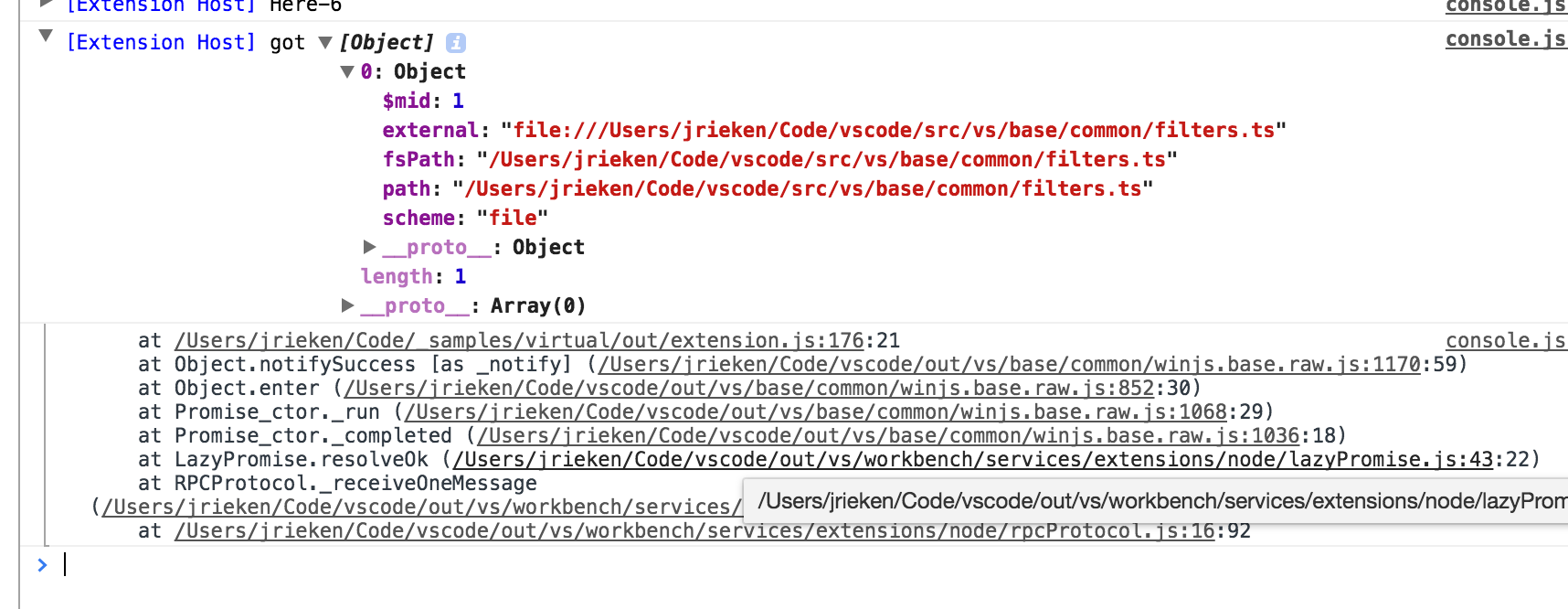 Full stack traces are annoying · Issue #35222 · microsoft/vscode · GitHub