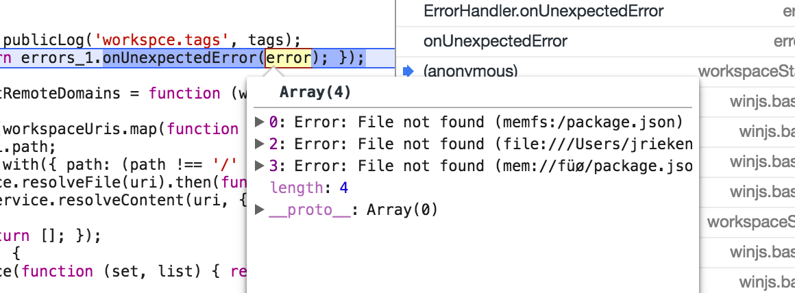 getWorkspaceStats prints errors to console · Issue #48570 · microsoft/vscode · GitHub