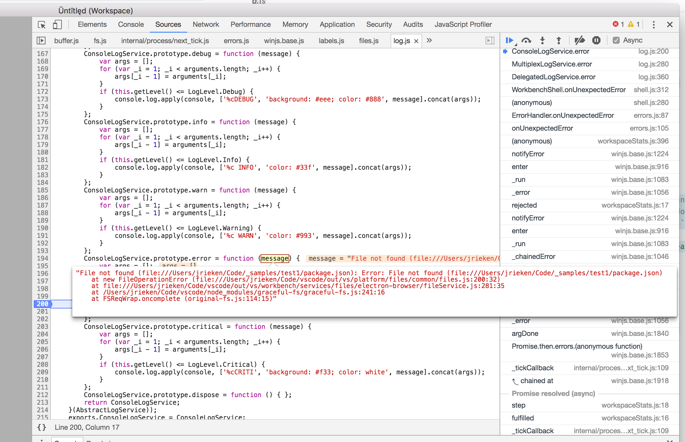 Getworkspacestats Prints Errors To Console · Issue 48570 · Microsoft