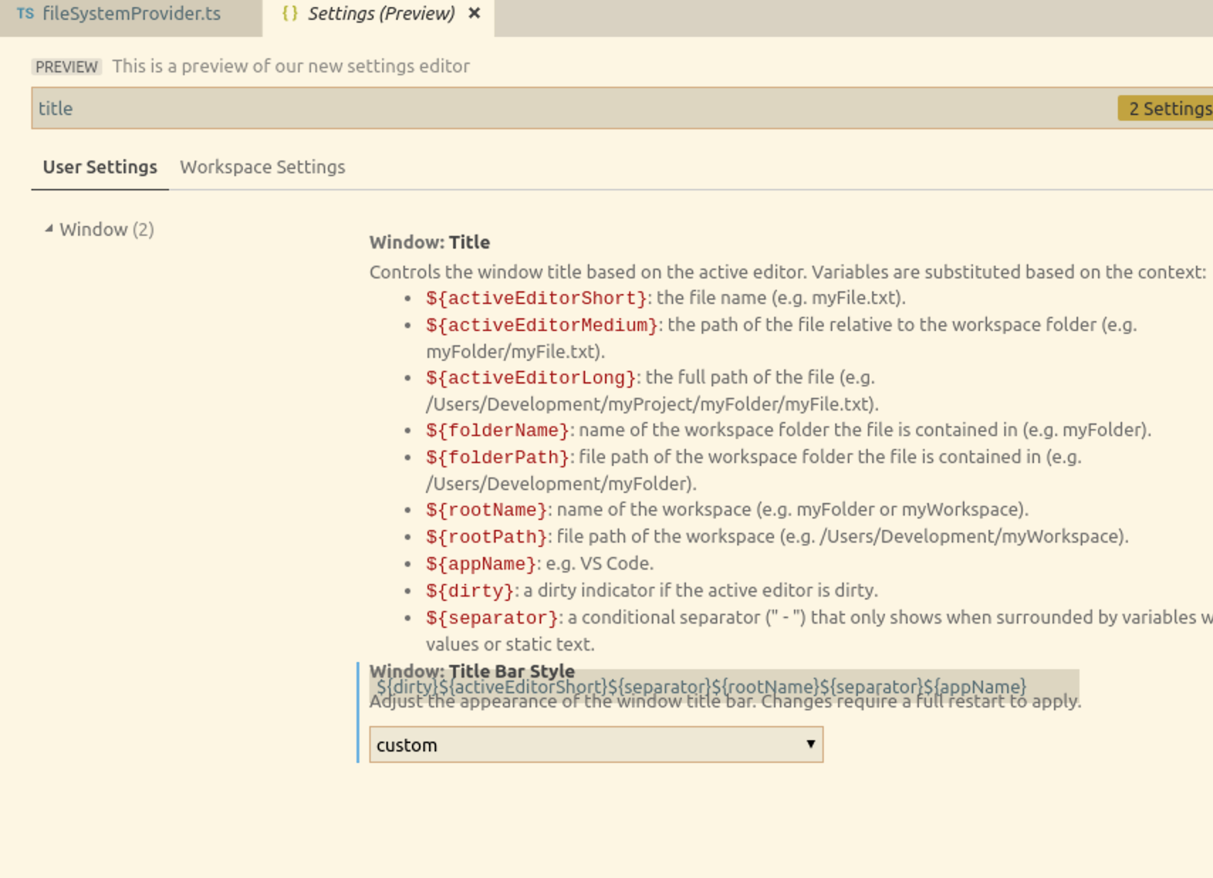 Screen cheese in settings editor · Issue #57385 · microsoft/vscode · GitHub