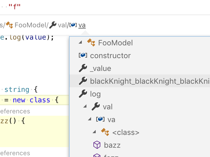 Breadcrumb dropdown uses confusing indentation · Issue #61808 · microsoft/vscode · GitHub