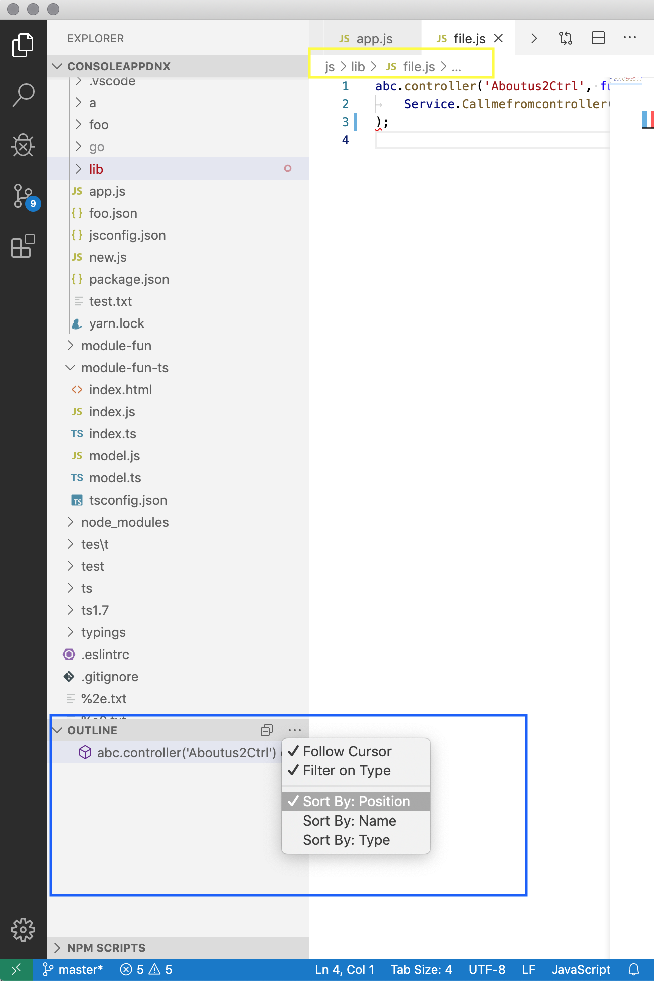Outline view not defaulting to "position" sort order · Issue #81556 ...