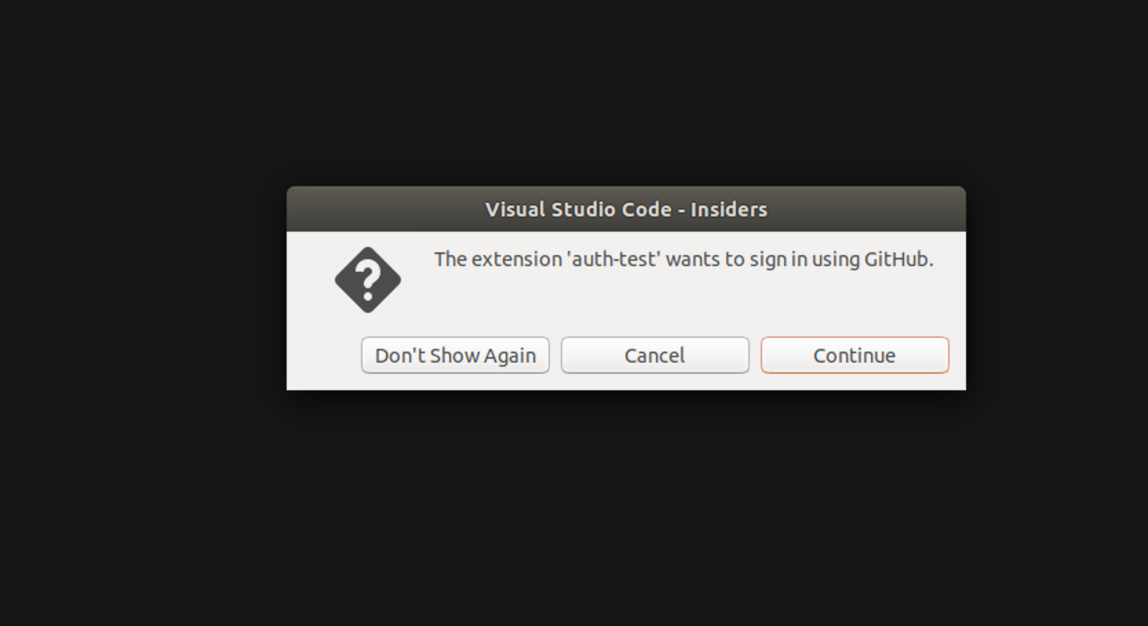 Unclear choices with auth dialog · Issue #91542 · microsoft/vscode · GitHub