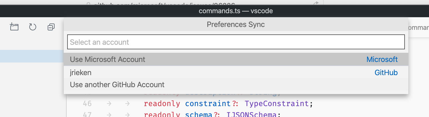 Unhappy account picker · Issue #96348 · microsoft/vscode · GitHub