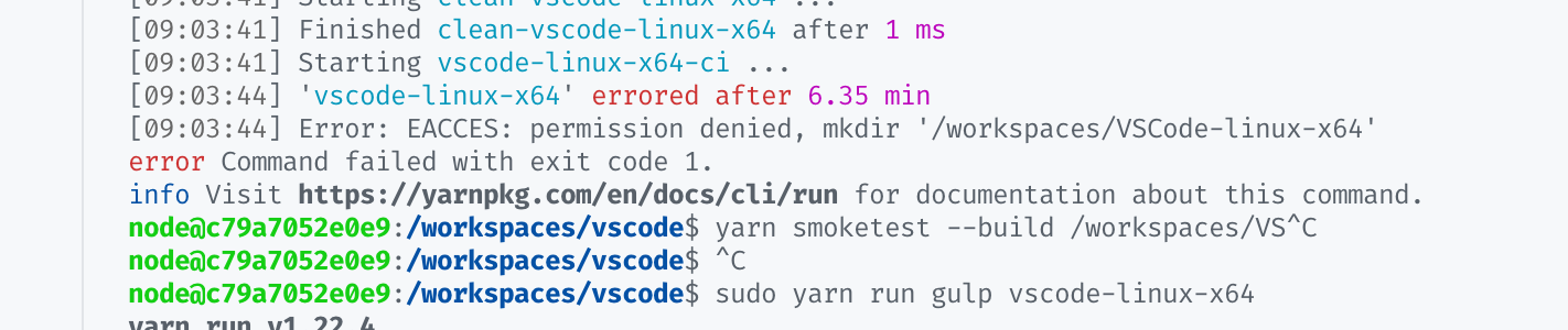 Failed To Run Smoke Test In Dev Container · Issue 101361 · Microsoftvscode · Github