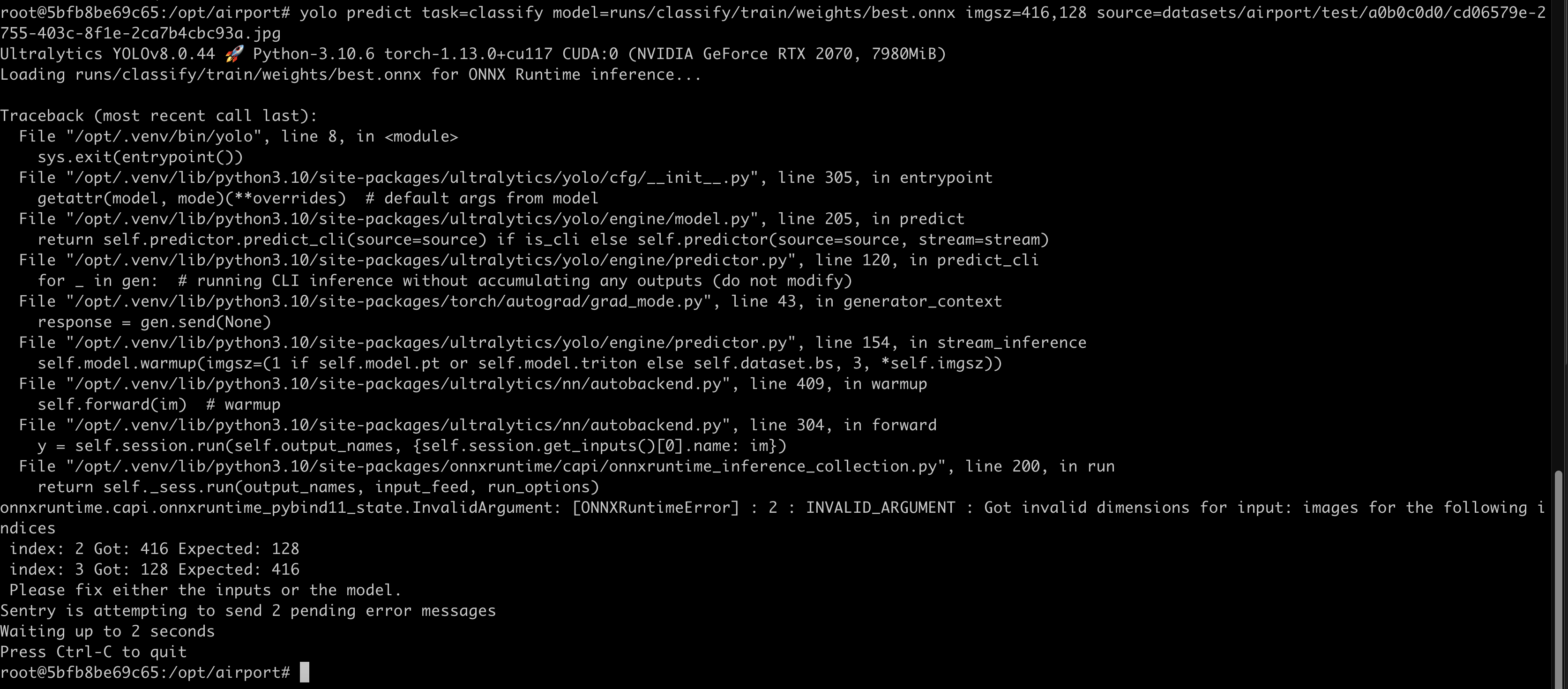 imgsz not working properly on onnx format predict · Issue #1131 ...