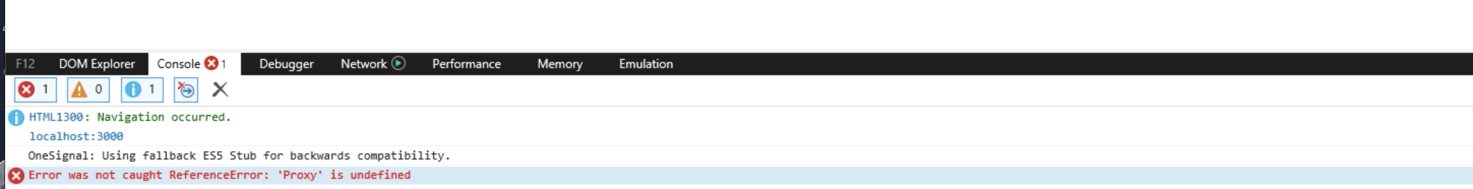 Internet Explorer (IE) 11: Error was not caught ReferenceError: 'Proxy' is undefined · vercel ...