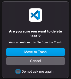 No visual feedback when selecting main button in delete file popup ...