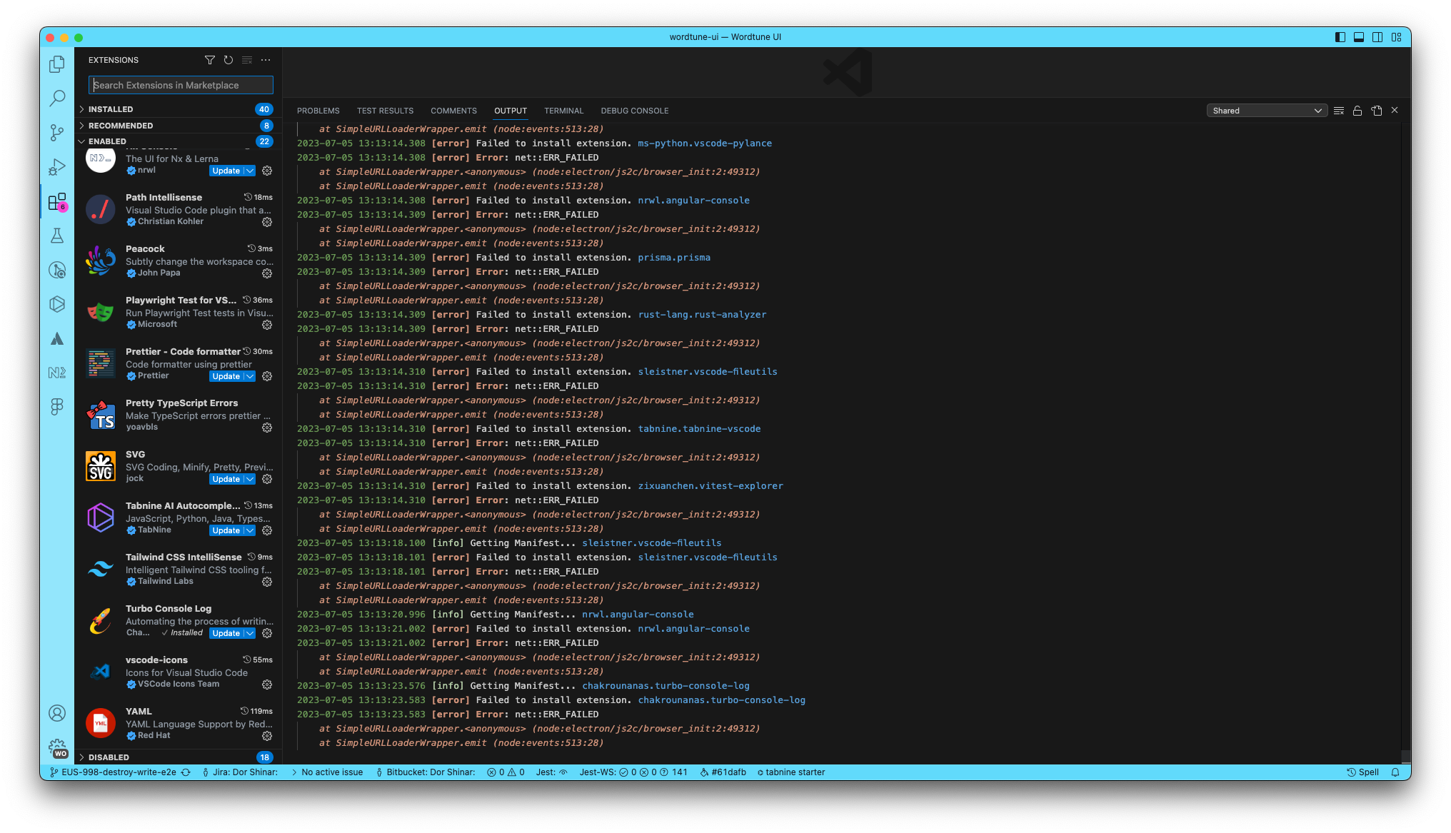Can't update extension · Issue #186984 · microsoft/vscode · GitHub
