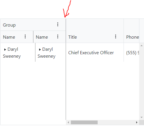 [treelist] Resizing Locked Column Group Causes Misalignment · Issue 4069 · Telerik Kendo
