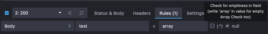 Add In Rules Configuration A Way For Testing Against Empty Arrays Or Absent Fields In A Json
