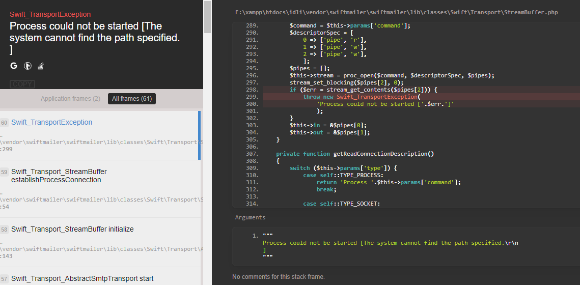 Process could not be started [The system cannot find the path specified ...